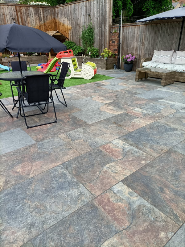 Rustic Slate Outdoor Porcelain Paving Tiles – 900×600 – 20mm ...